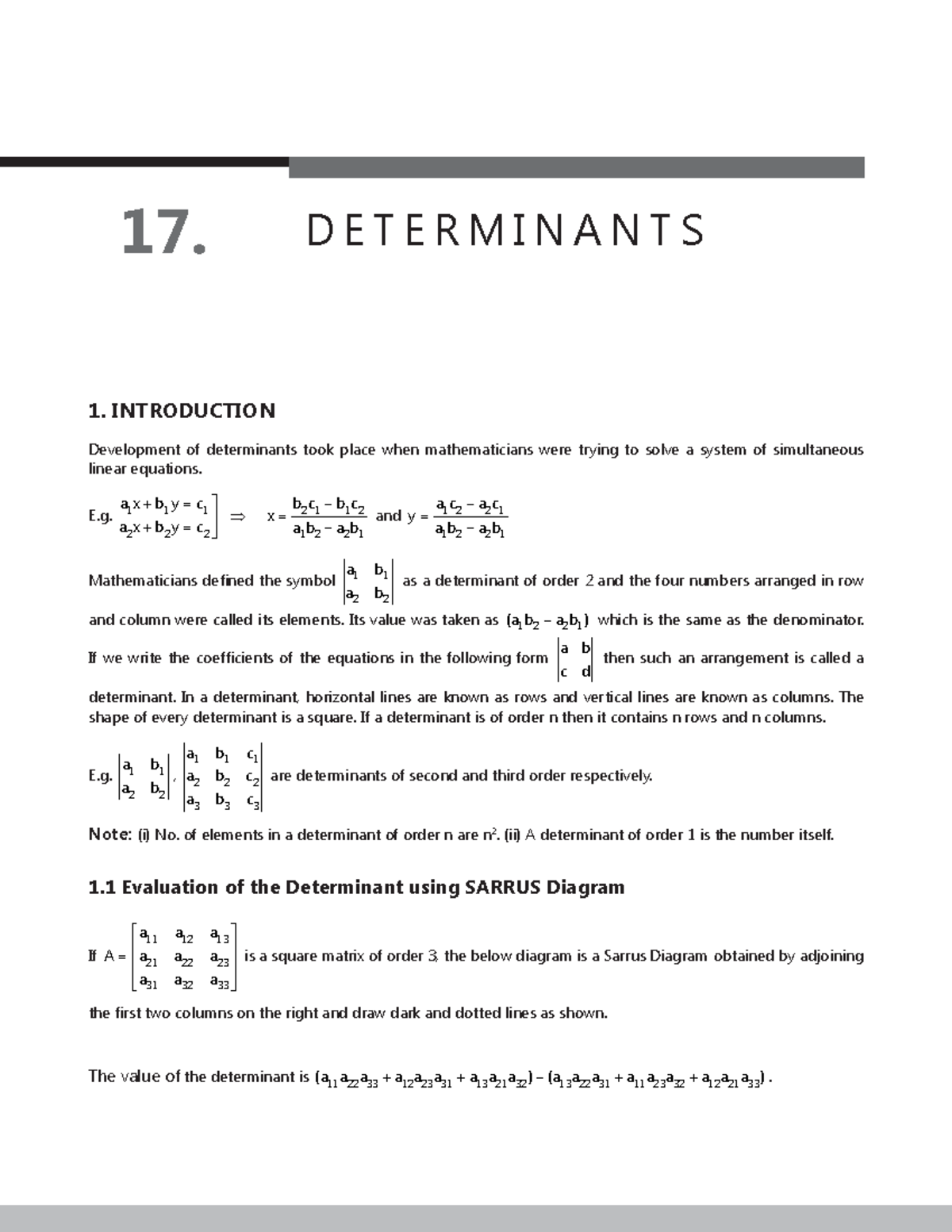 Determinants Notes | Mathematics 17 | Key Concepts and Evaluation ...