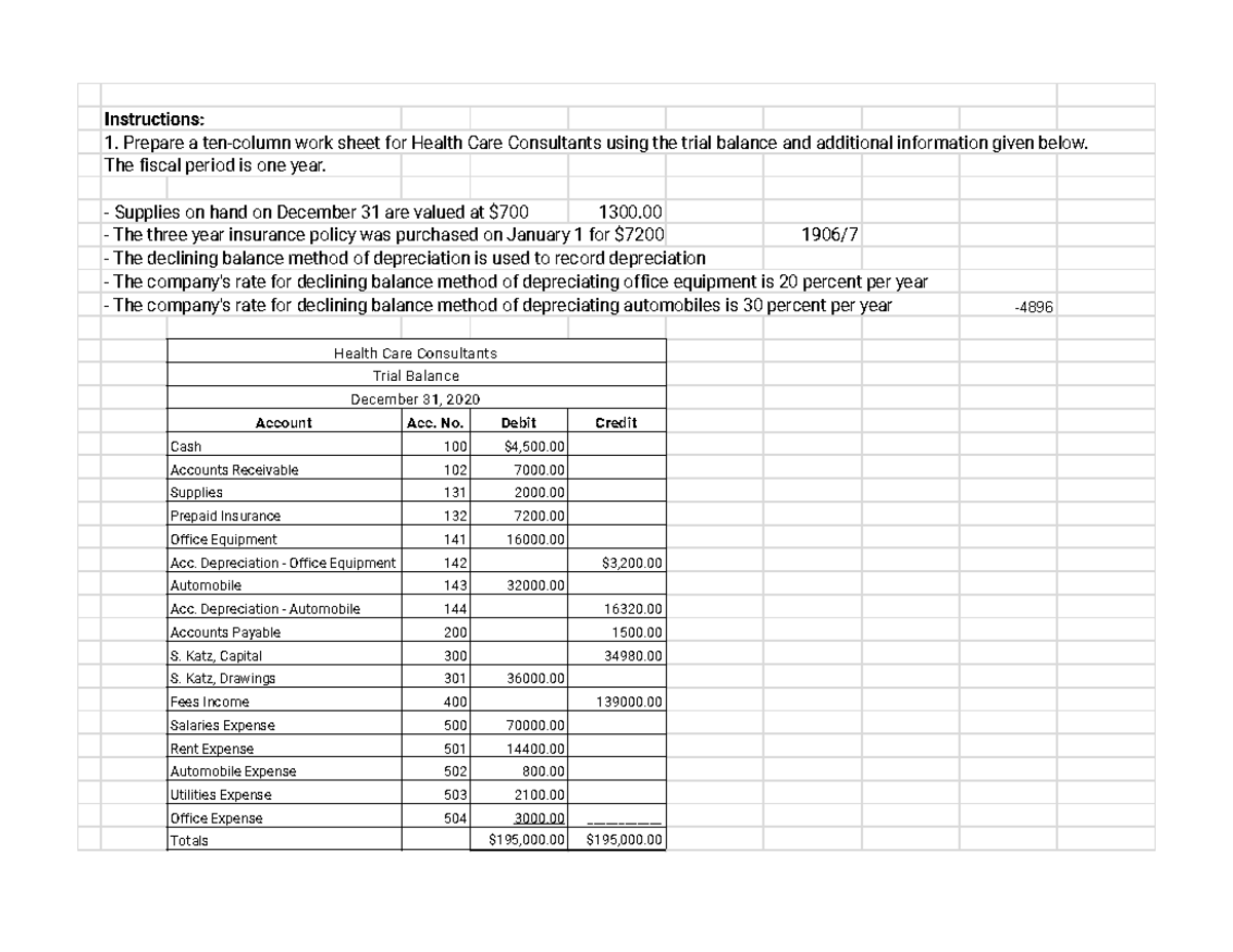 03 10-Column Work Sheet Exercise - Instructions - Instructions: 1 ...