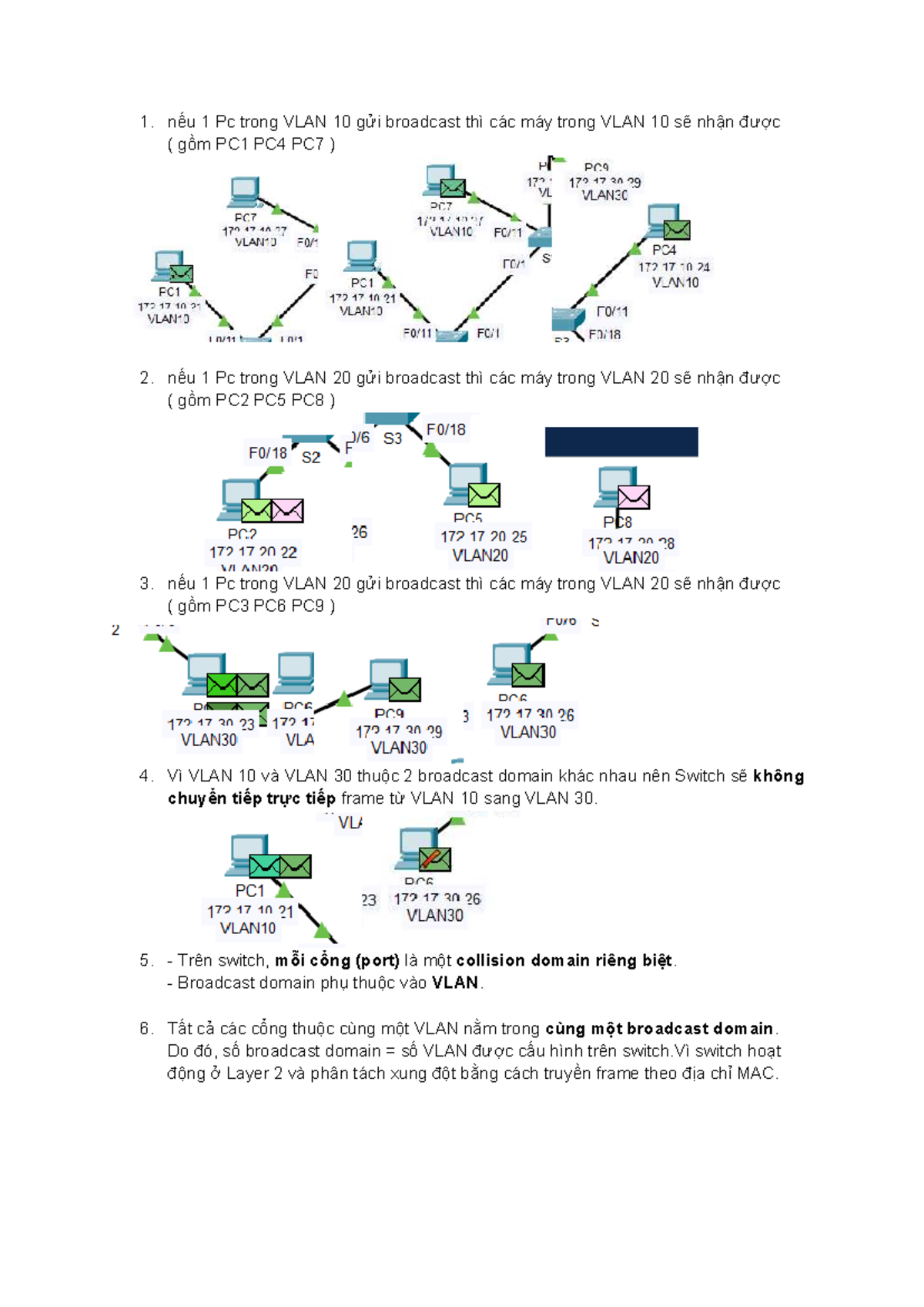Điều Tra Hệ Thống Mạng VLAN: Broadcast và Collision Domain - Studocu