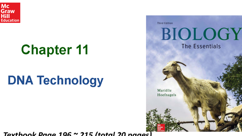 Chapter 11: DNA Technology Overview and Applications - Studocu