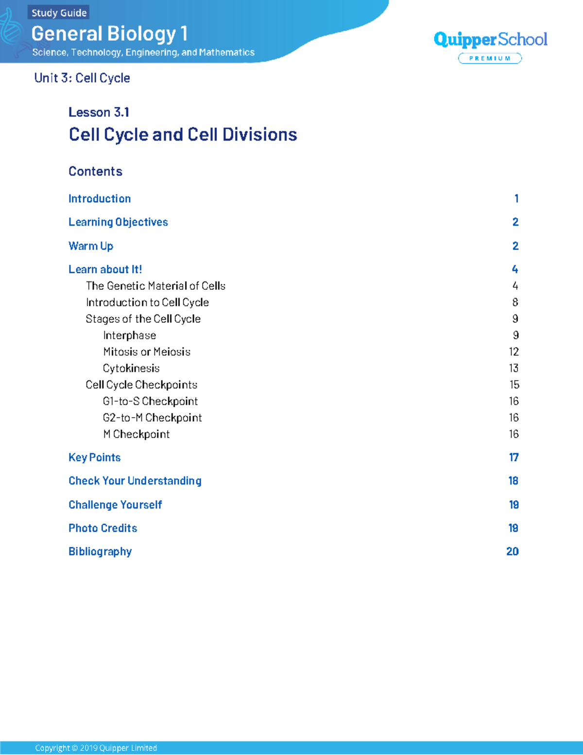 UNIT 3 Lesson 3.1 Understanding the Cell Cycle and Cell Division - Studocu