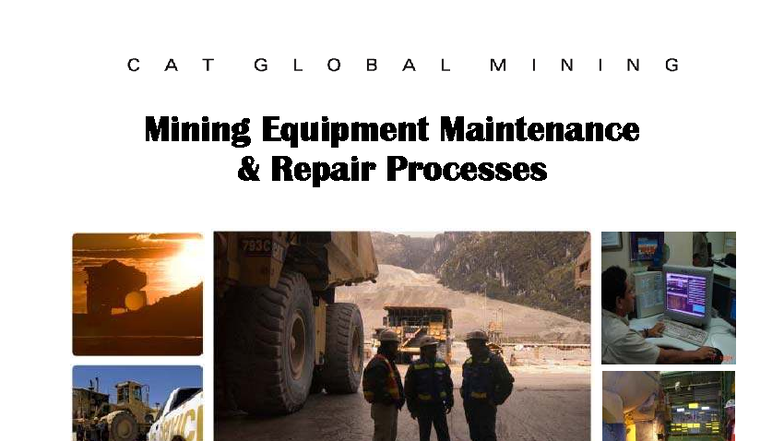 Mining Equipment Maintenance Metrics: Assessing Repair Processes - Studocu