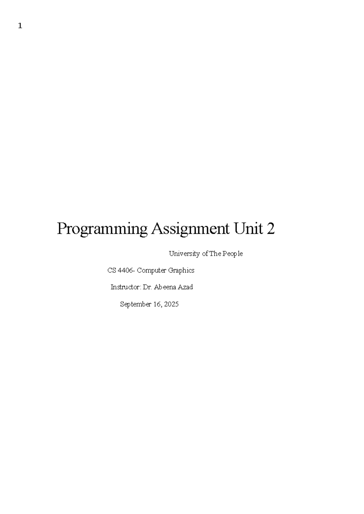 Programming Assignment Unit 2 - CS4406: Polygon Animation in JavaScript - Studocu