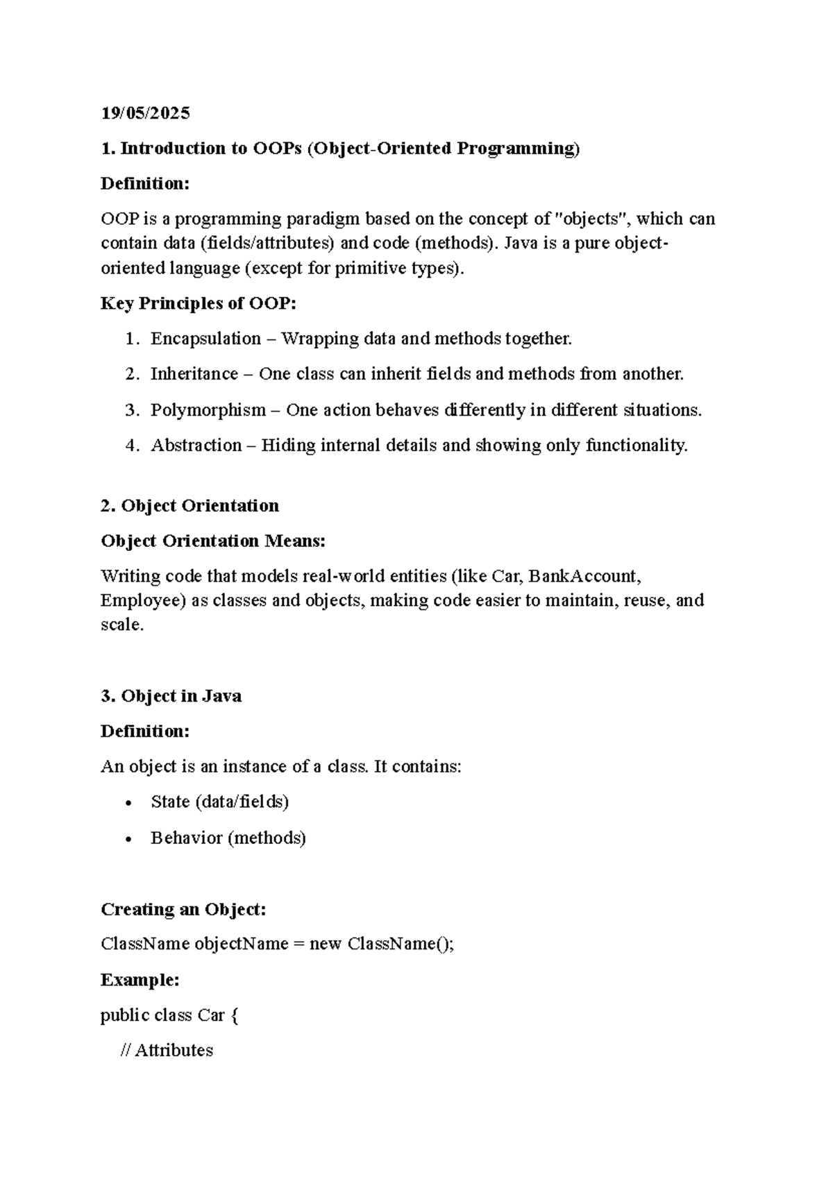 Java Weekly Mock Questions (CS101) - OOP Concepts and Methods - Studocu