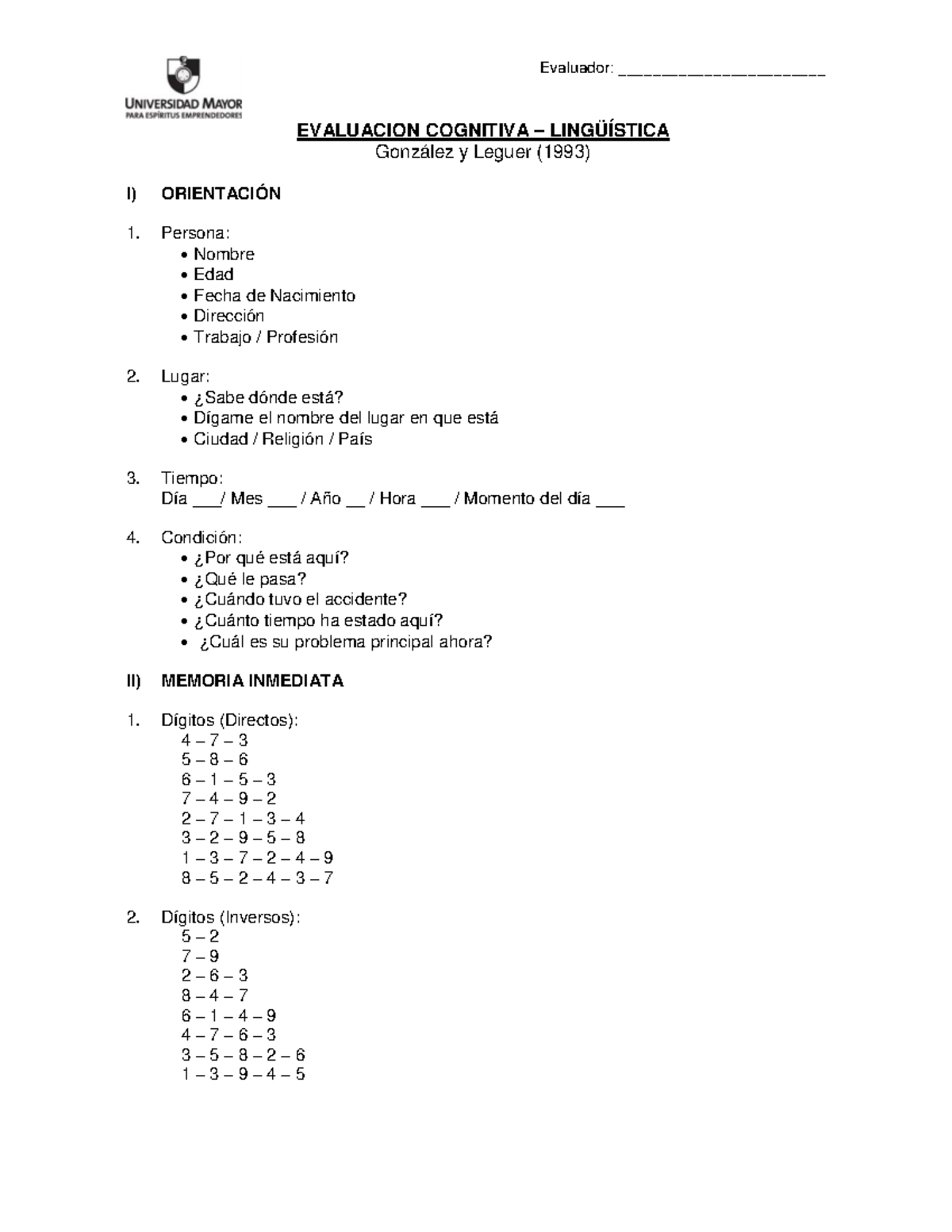 Evaluacion Cognitiva y Linguistica - EVALUACION COGNITIVA – LINGÜÍSTICA ...