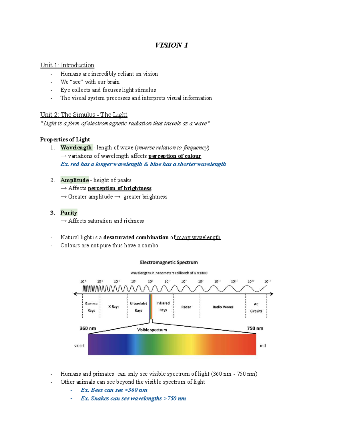 VISION 1 & 2: Comprehensive Module Notes on Visual Perception - Studocu