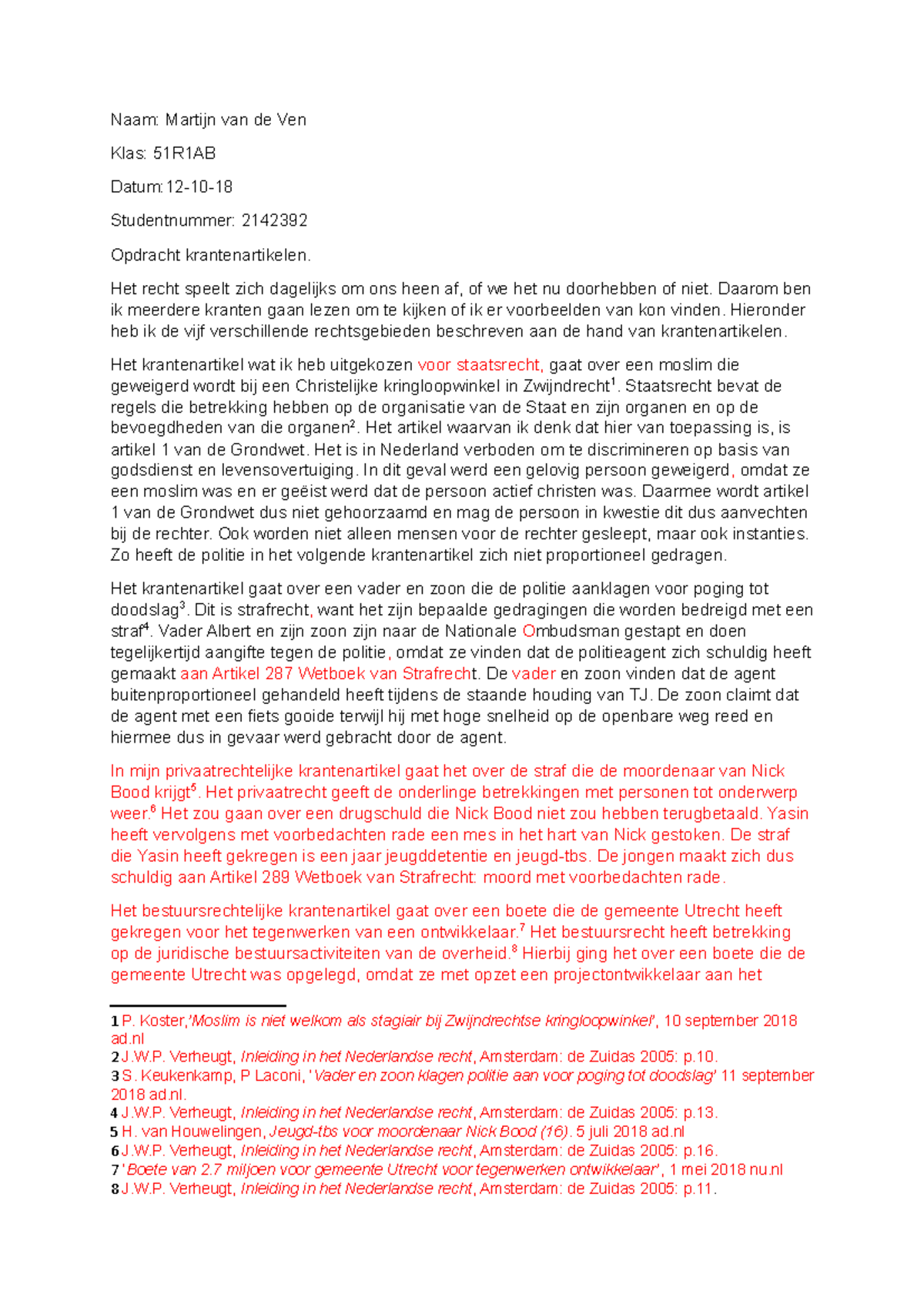 Krantenartikelen Propedeuse fase BP - Naam: Martijn van de Ven Klas ...