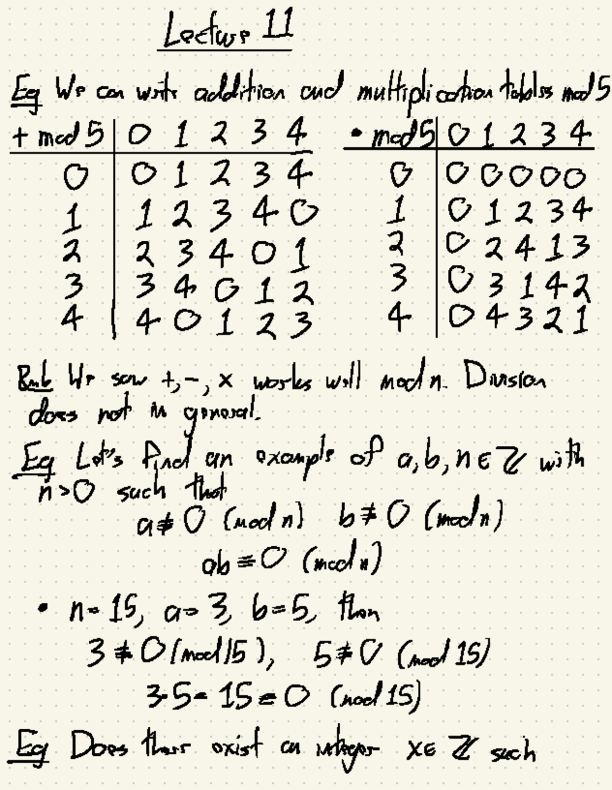 Lecture 11: Modular Arithmetic and Congruences Explained - Studocu