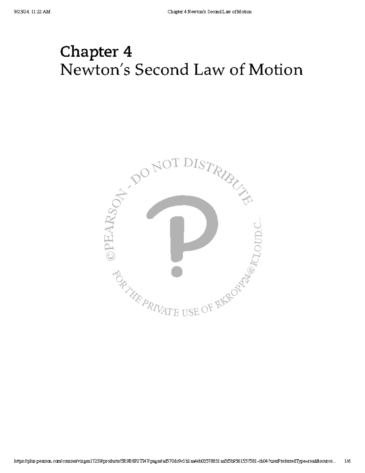 Chapter 4: Understanding Newton's Second Law of Motion (Physics 101 ...