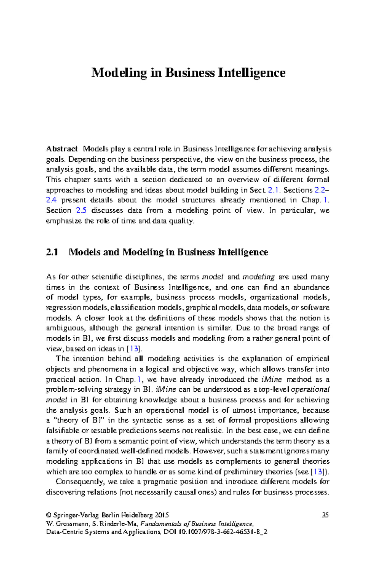 Modeling in Business Intelligence - Modeling in Business Intelligence ...