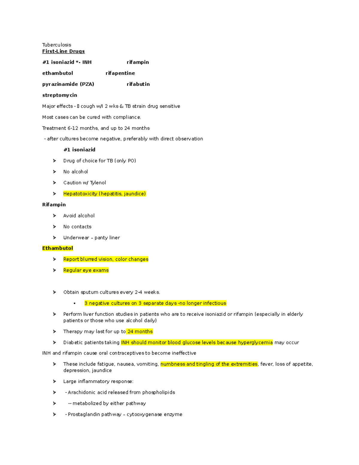 Tuberculosis - ... - Tuberculosis First-Line Drugs #1 isoniazid *- INH ...