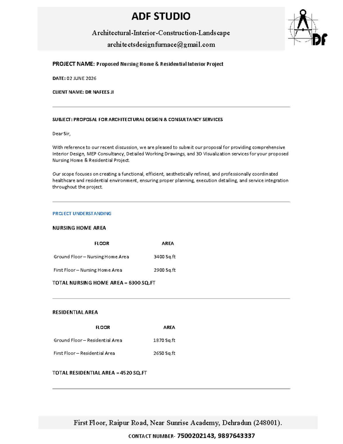 Nursing Home Design Proposal - ADF Studio Project - Studocu