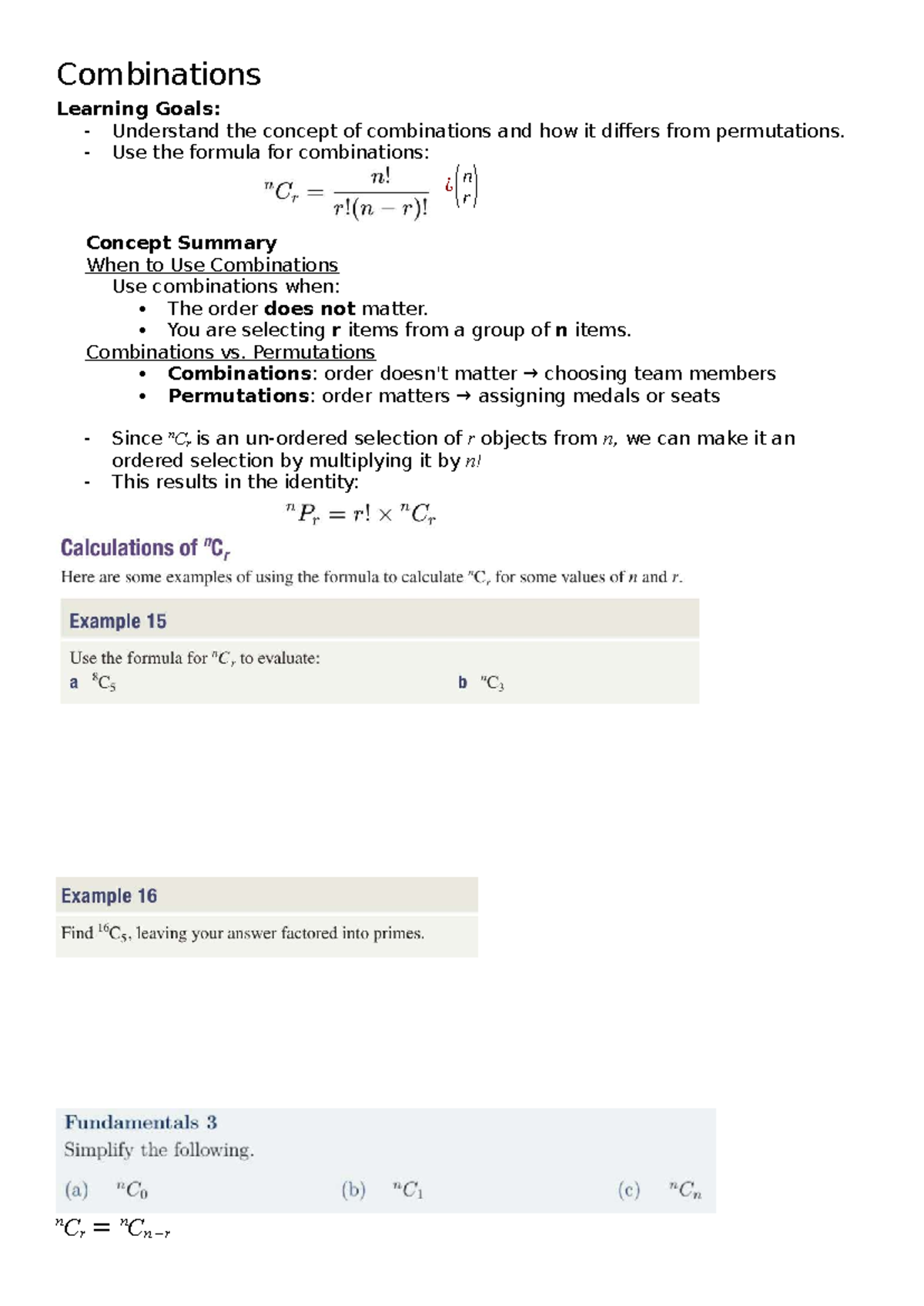 Combinations (MATH101): Understanding Combinations vs. Permutations ...