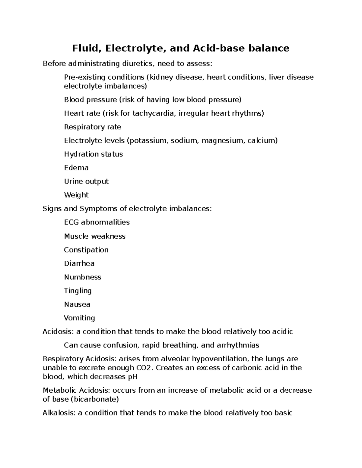 Fluid and Electrolyte Balance Assessment: Key Considerations for ...