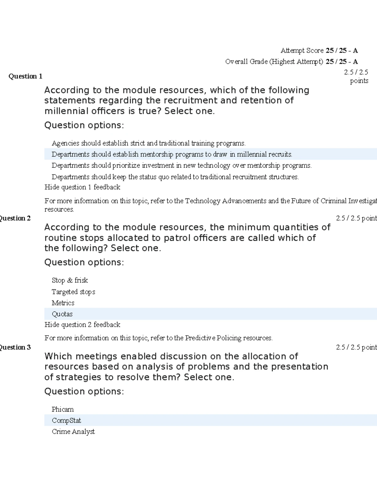 Quiz 3 - mod 3 quiz - According to the module resources, why are law ...