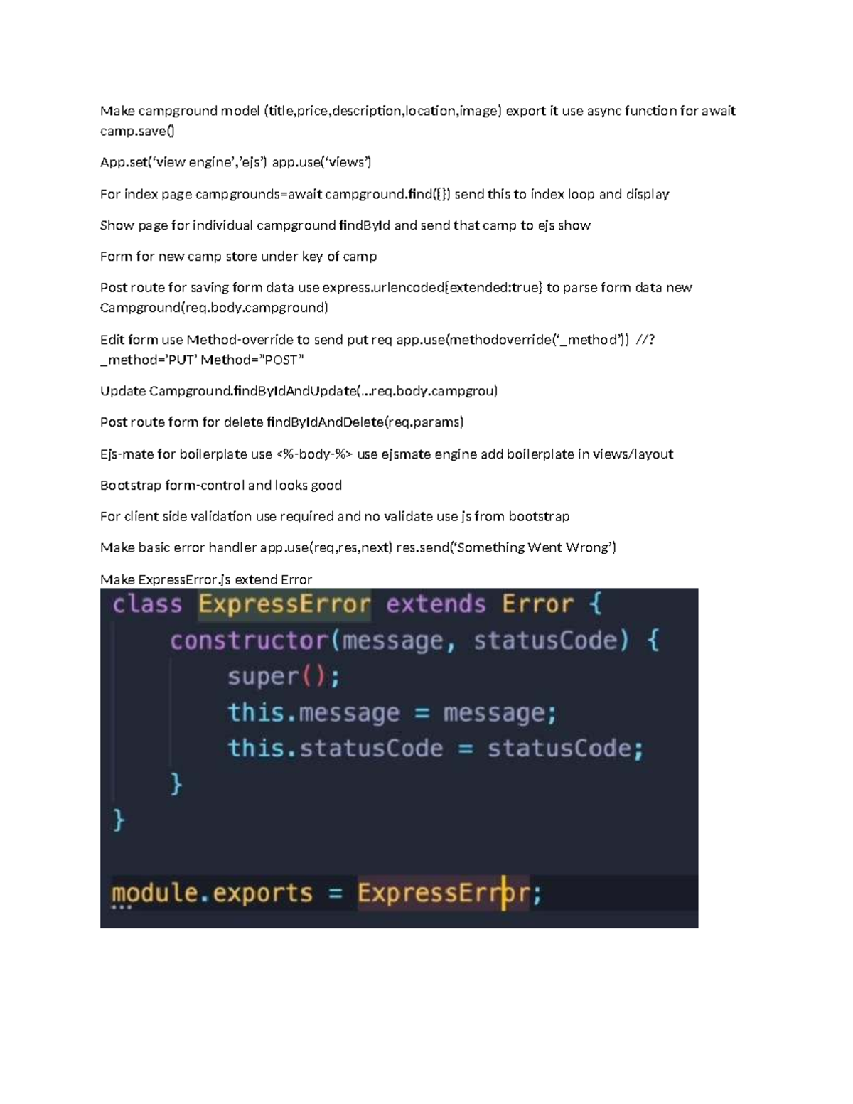 College Spacewebdev: Campground Model Implementation Guide - Studocu