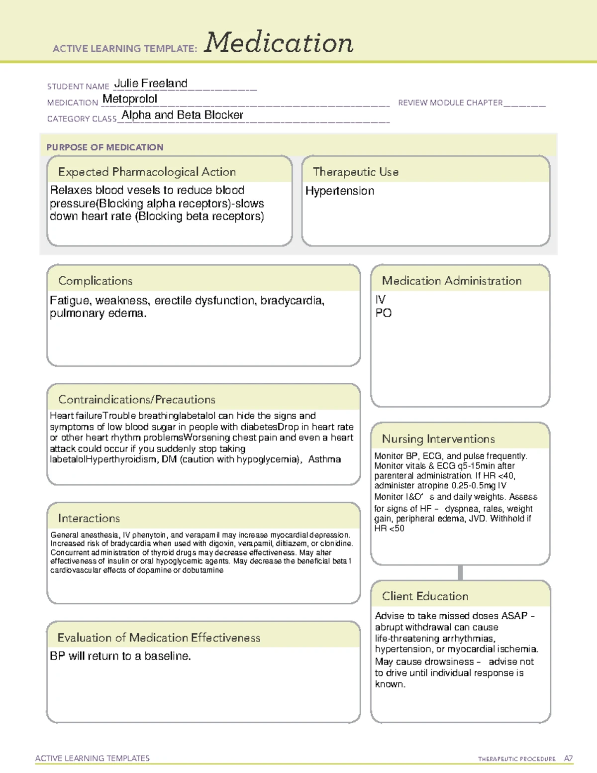 Fentanyl - Active Learning Template for Nursing (Ch. Review) - Studocu