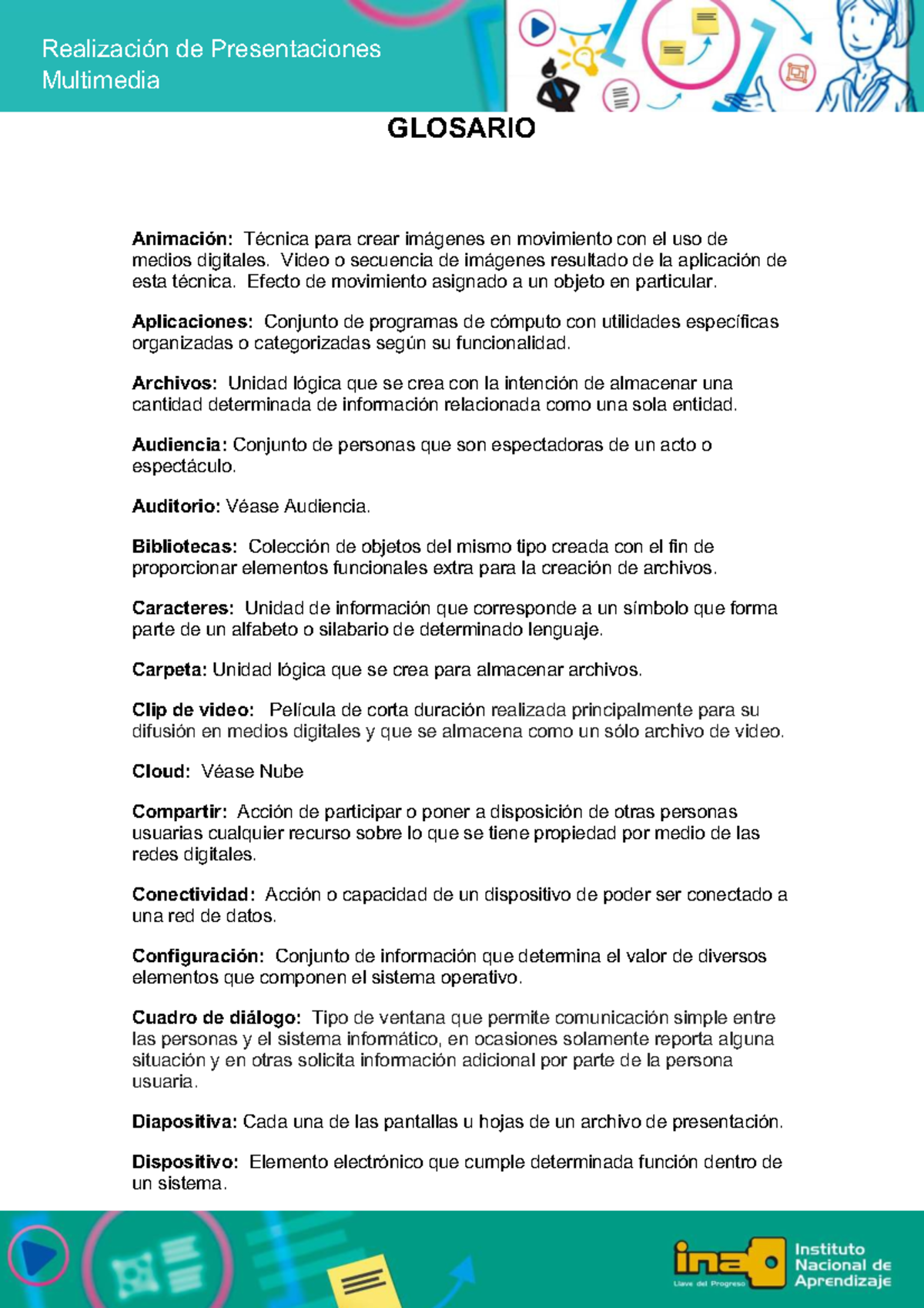 Glosario de Términos en Presentaciones Multimedia - Jdjdjdkfje - Studocu