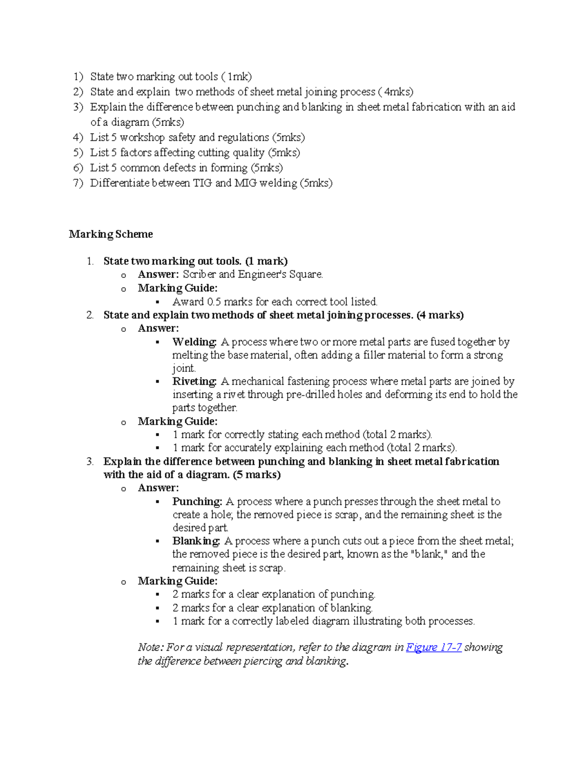 Mandatory Assignment: Marking Tools, Sheet Metal Processes & Welding ...