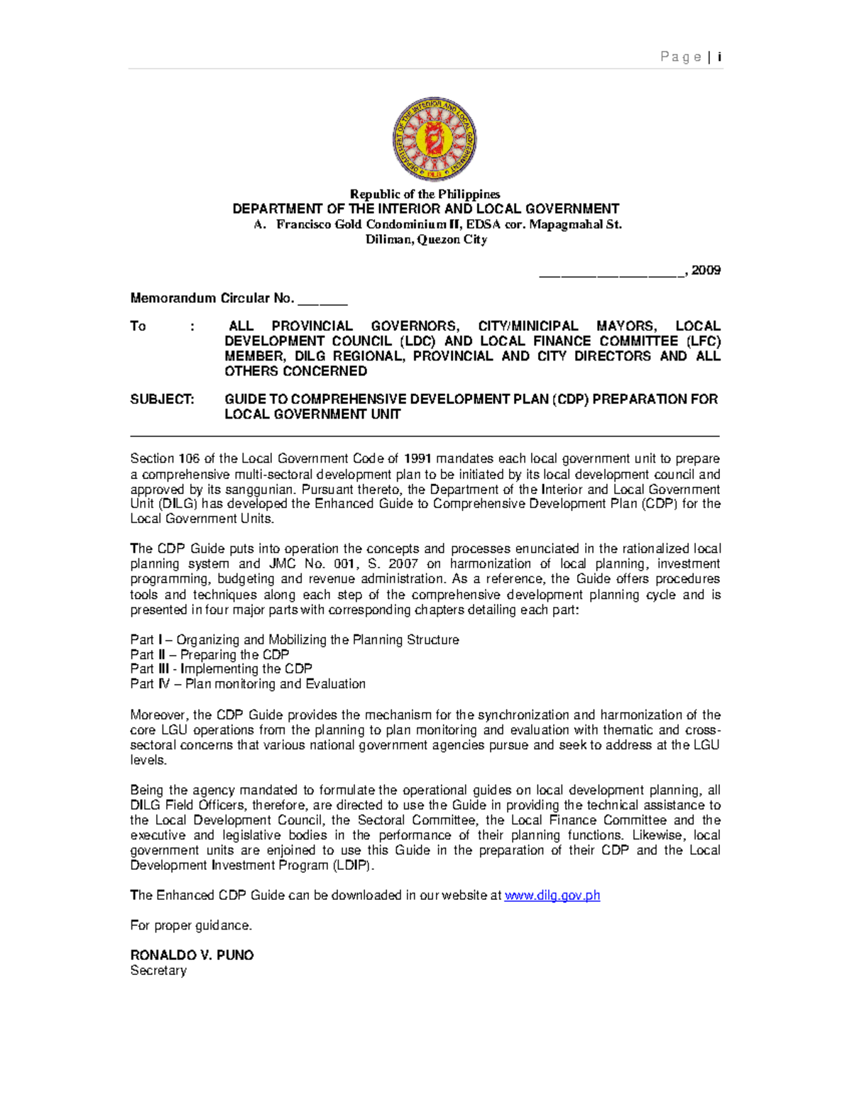 DILG Reports 2011 712 1939d5d3d3 - P a g e | i Republic of the ...