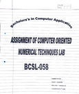 Computer Oriented Numerical Techniques - BCS-054 - IGNOU - Studocu