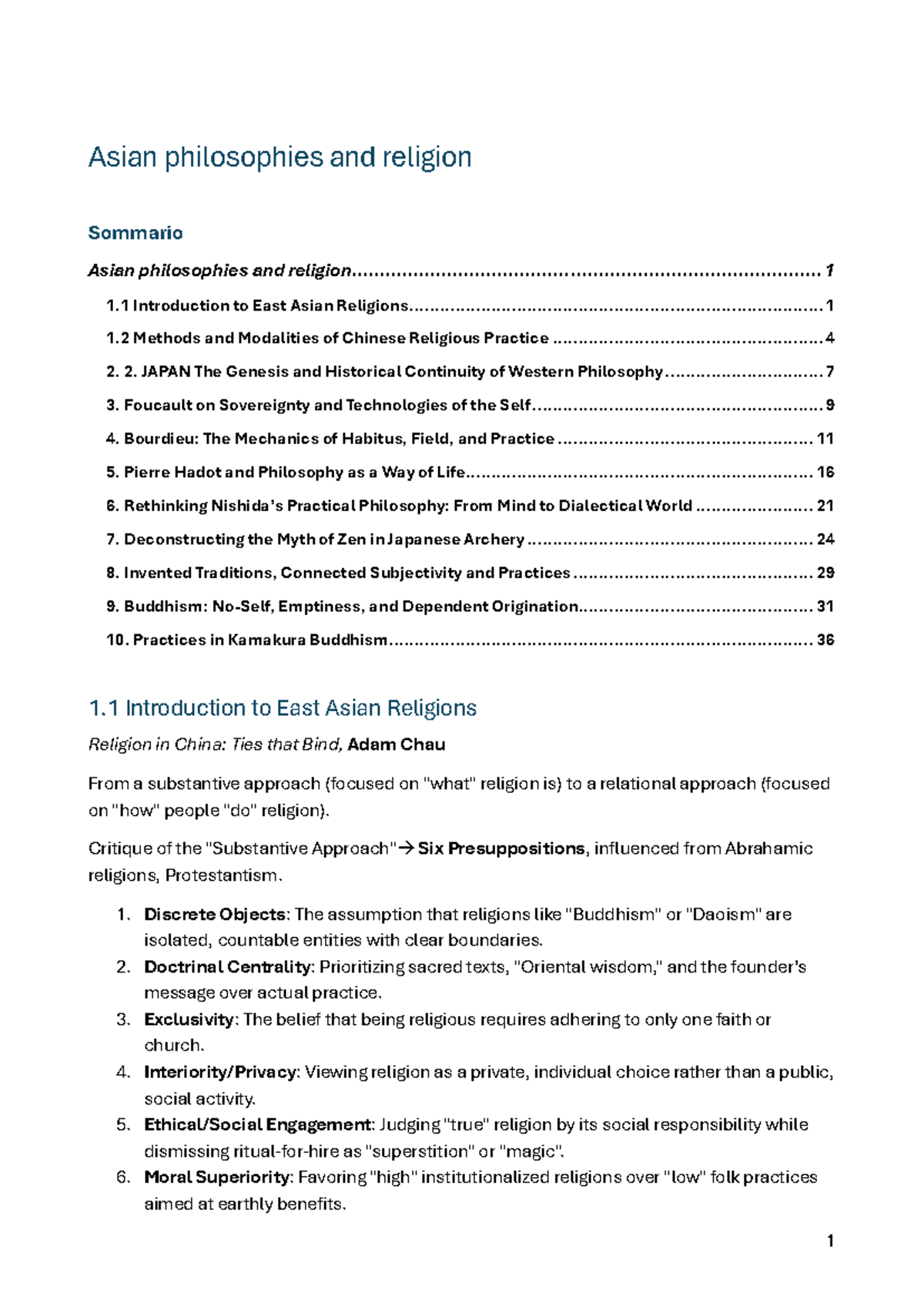 Asian Philosophies & Religions: Key Concepts & Practices - Studocu