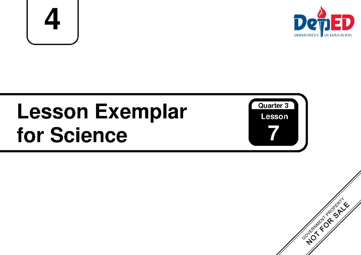2024 Lesson Exemplar for Science Grade Quarter 3 Lesson 7 Week 7 ...