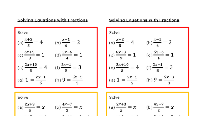 Solving Fractional Equations: Detailed Solutions and Examples - Studocu