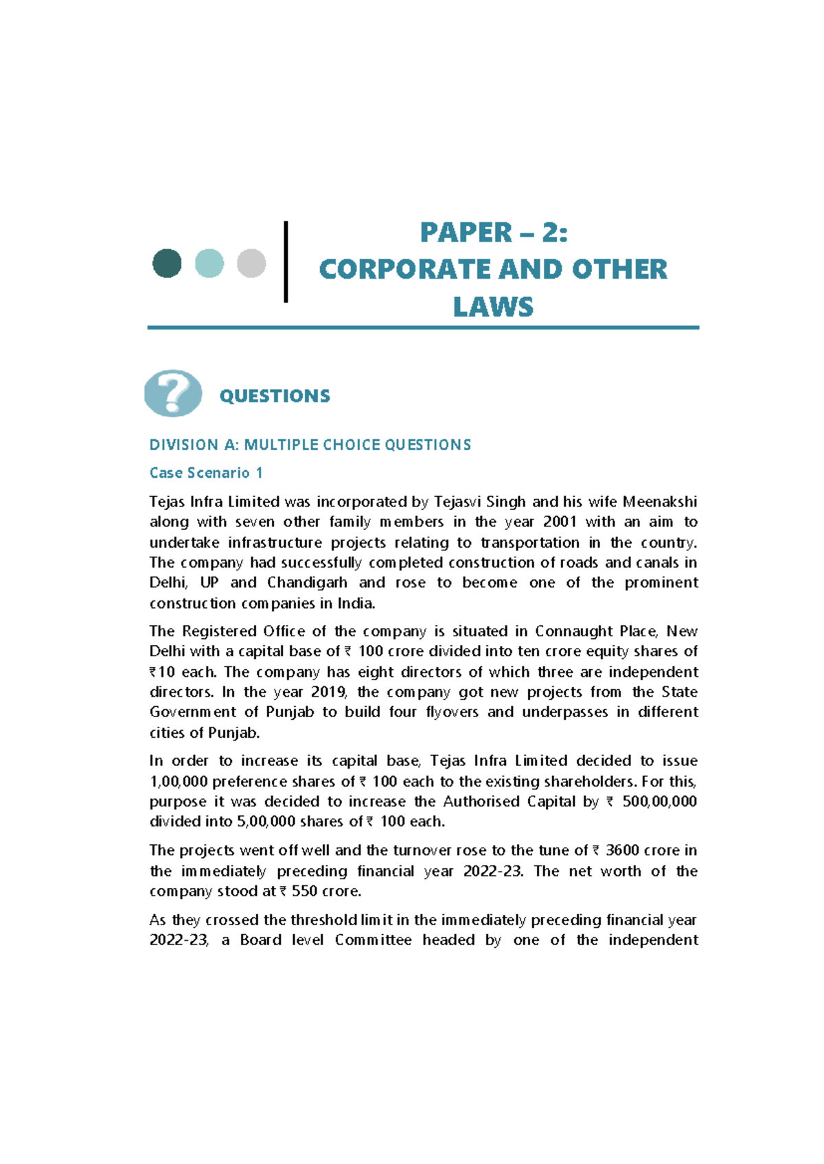 RTP CA Inter Law Final Exam Notes - September 2024 - Studocu