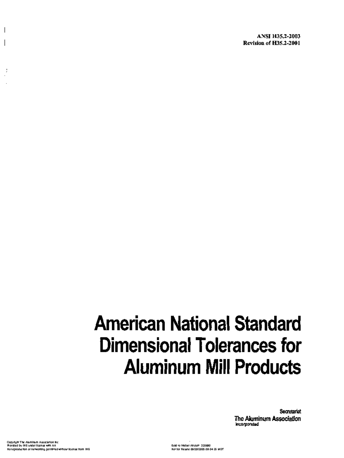 ANSI Dimensional Tolerances for Aluminum Mill Products - Revision 2003 ...