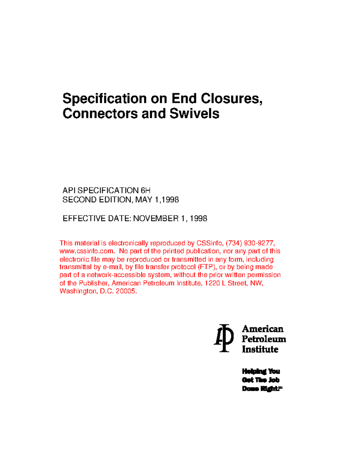 API 6H Specification: End Closures, Connectors, and Swivels Overview ...