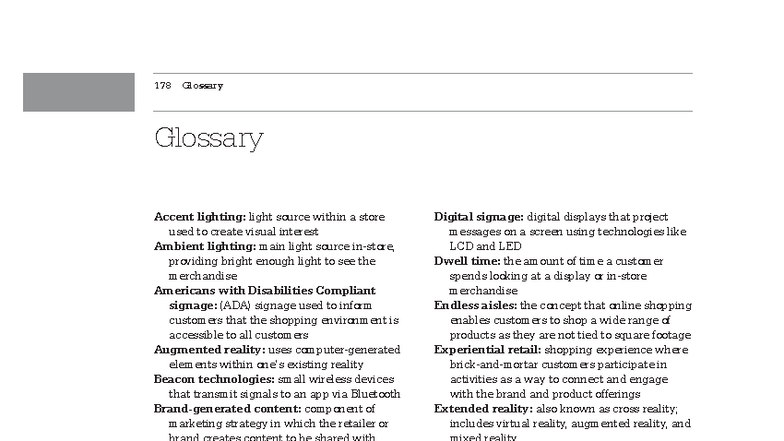 Interactive Glossary of Retail Technologies and Terminology - 178 Glossary Digital signage ...