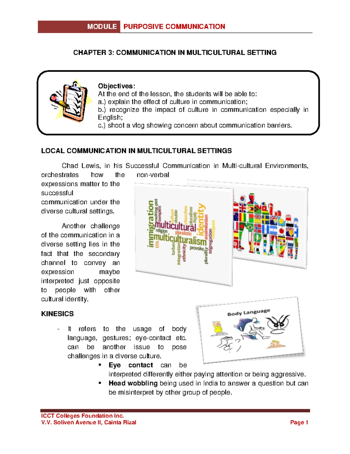 Chapter 6 ENG01 Purposive Communication - CHAPTER 6: COMMUNICATION FOR ...