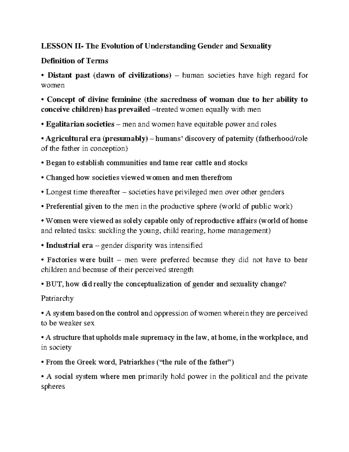 Lesson II- The Evolution of Understanding Gender and Sexuality - LESSON ...