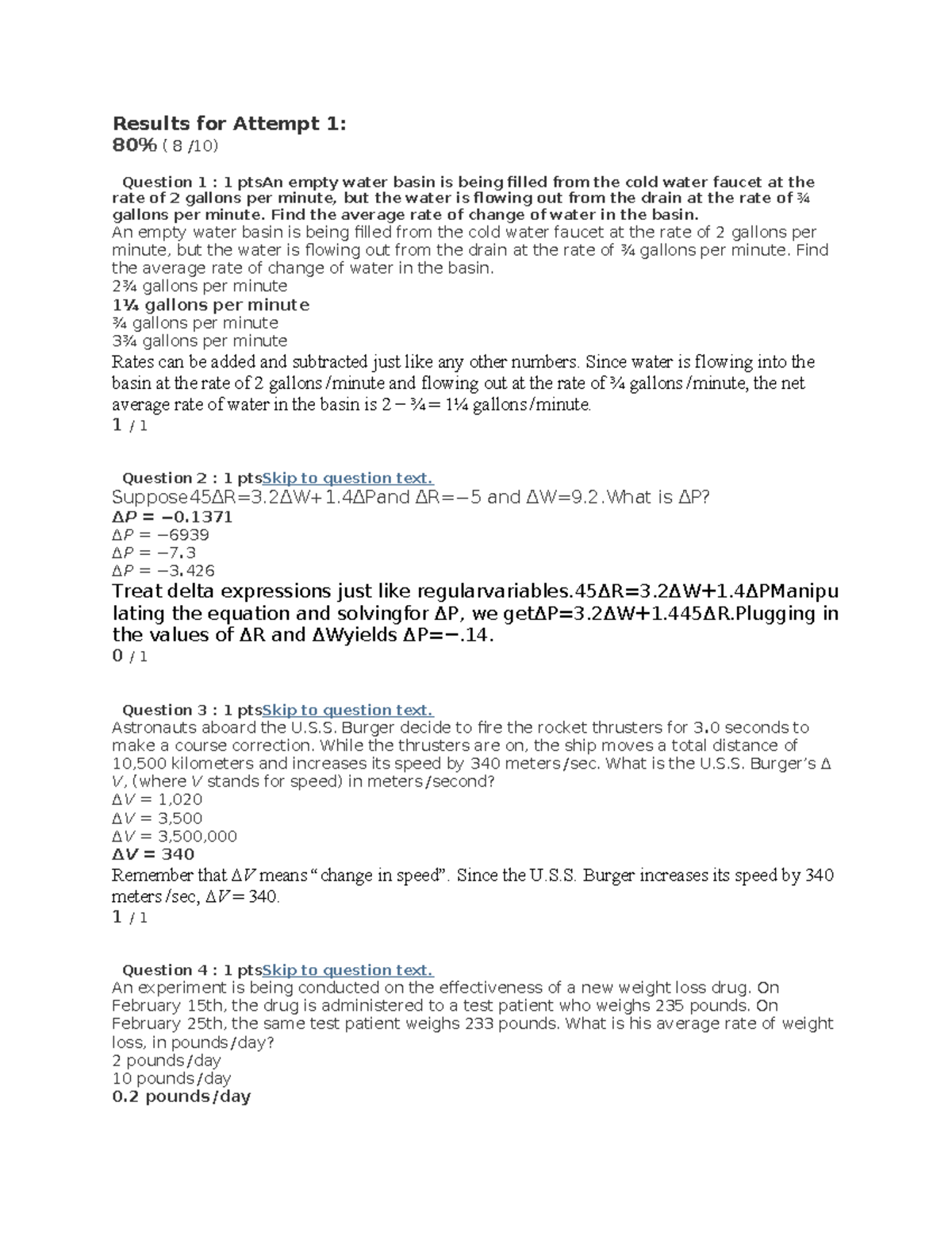 1.1.2 - Average Rates of Change: Attempt 1 Results - Studocu