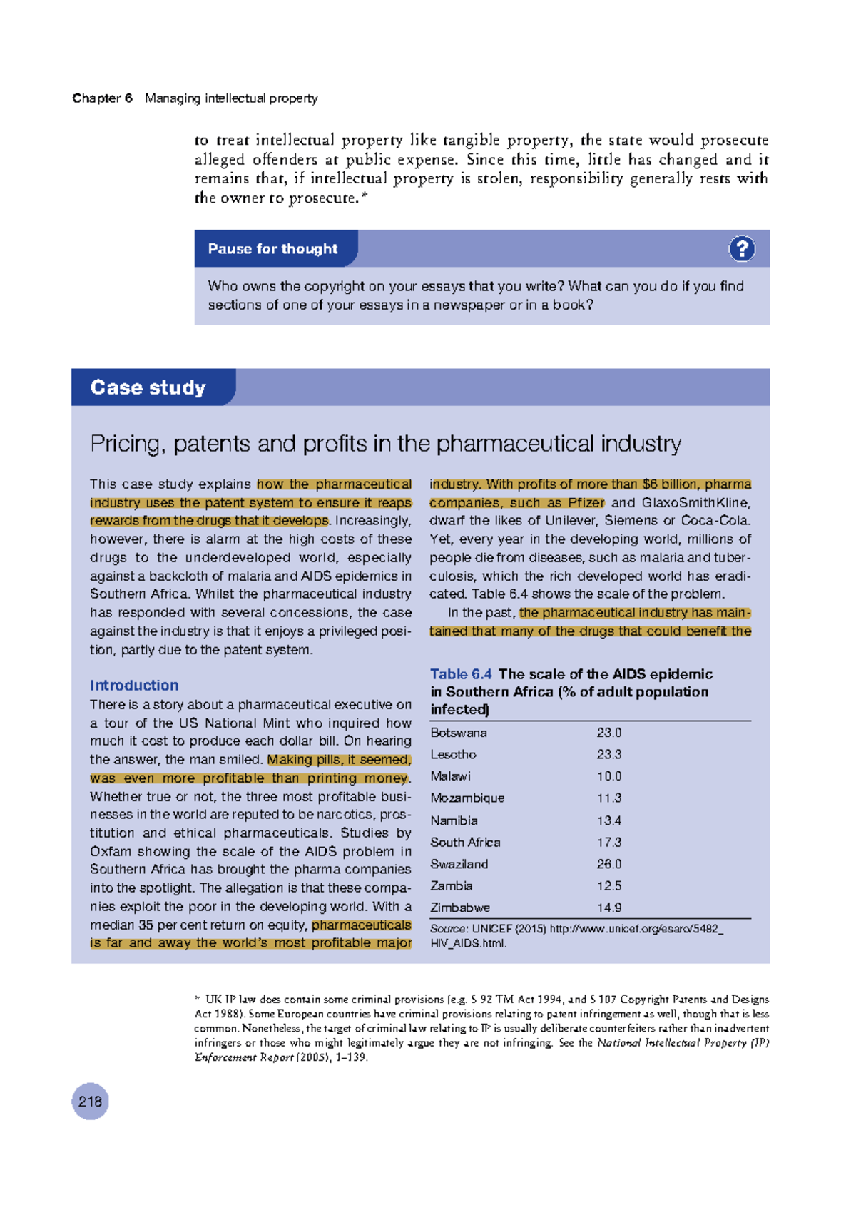 5-case-2 - case study 2 - Chapter 6 Managing intellectual property to ...