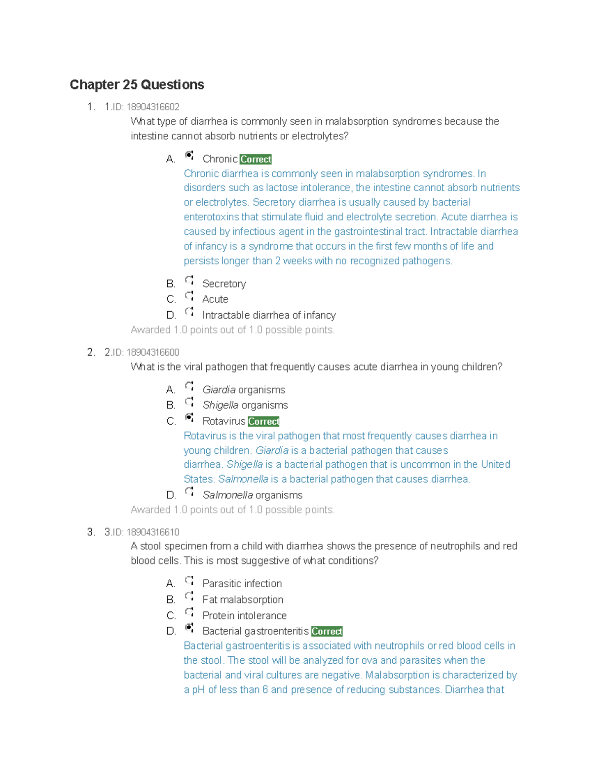 Peds Exam 4 Pratice Questions - Chapter 25 Questions 1. 1: 18904316602 ...