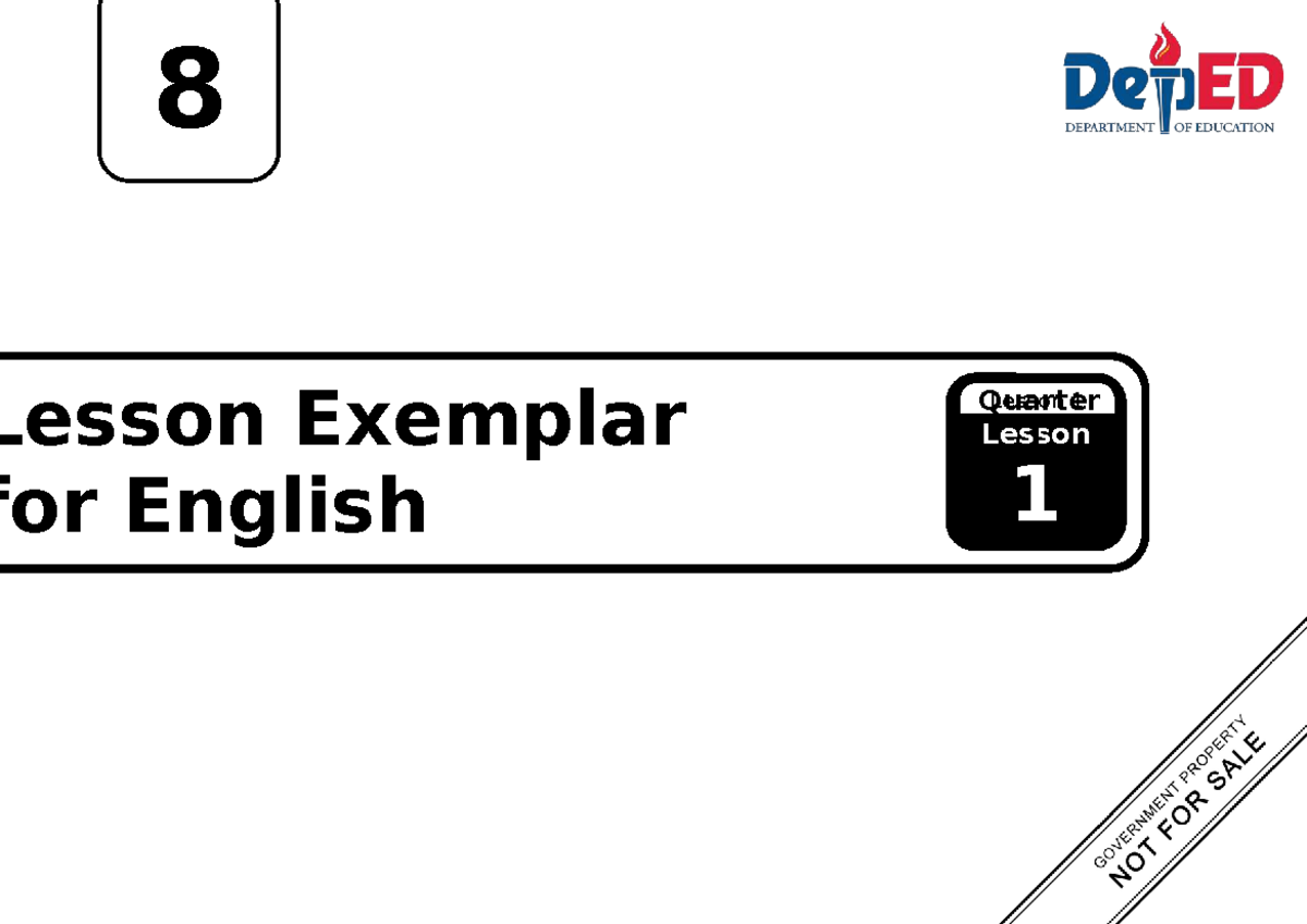 Q1 LE English 8 Lesson Exemplar: Analyzing Characters in Literature ...