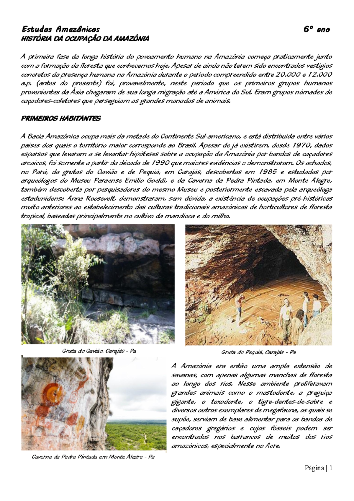 História da Ocupação e Cultura na Amazônia - 6º Ano Estudos Amazônicos ...