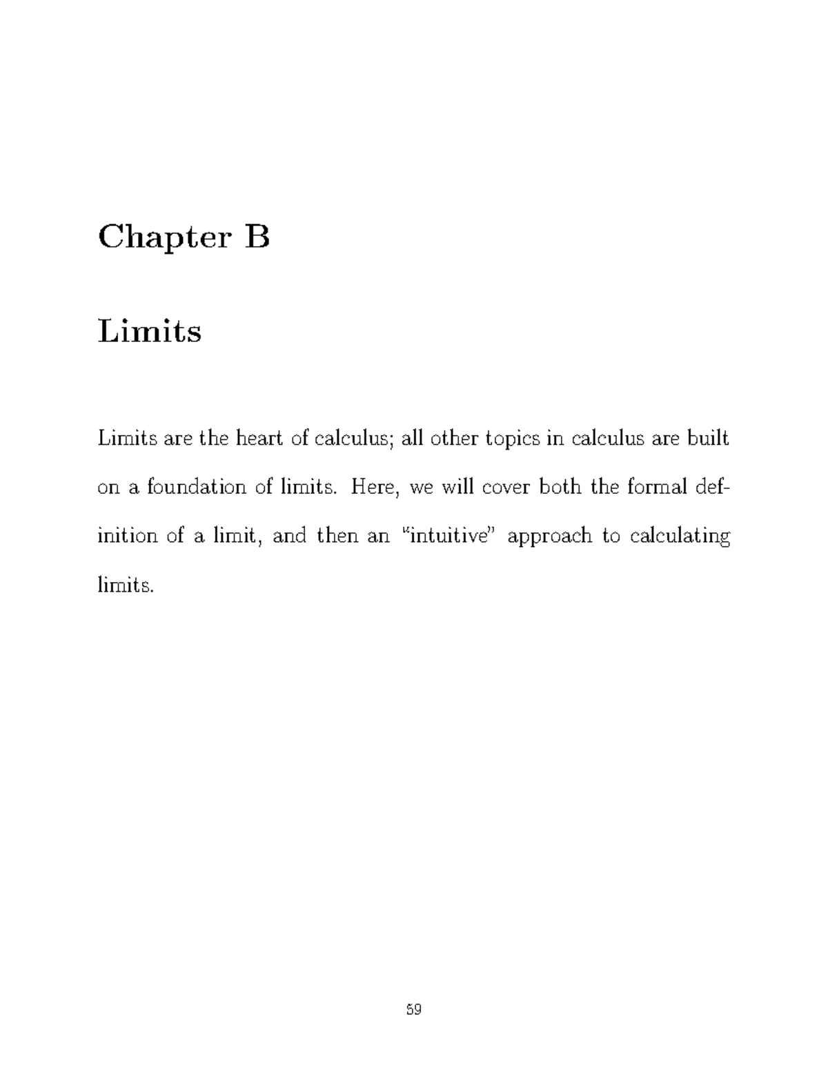 Limits Math 1200 - Math notes for prep - Chapter B Limits Limits are ...