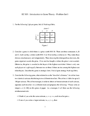 Part B Problem Set 4: Analyzing Nash Equilibrium in Bargaining Games - Studocu