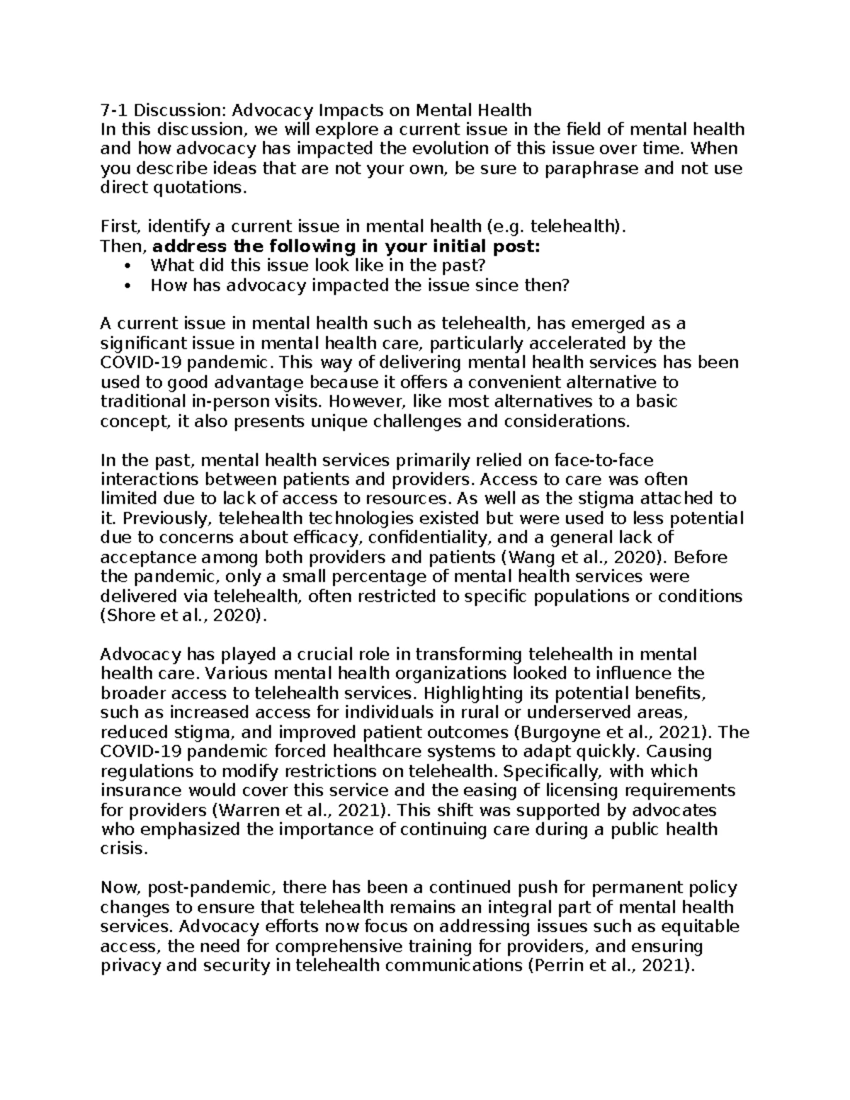 PSY 315 Examining Implicit Bias in Mental Health Care Practices - Studocu