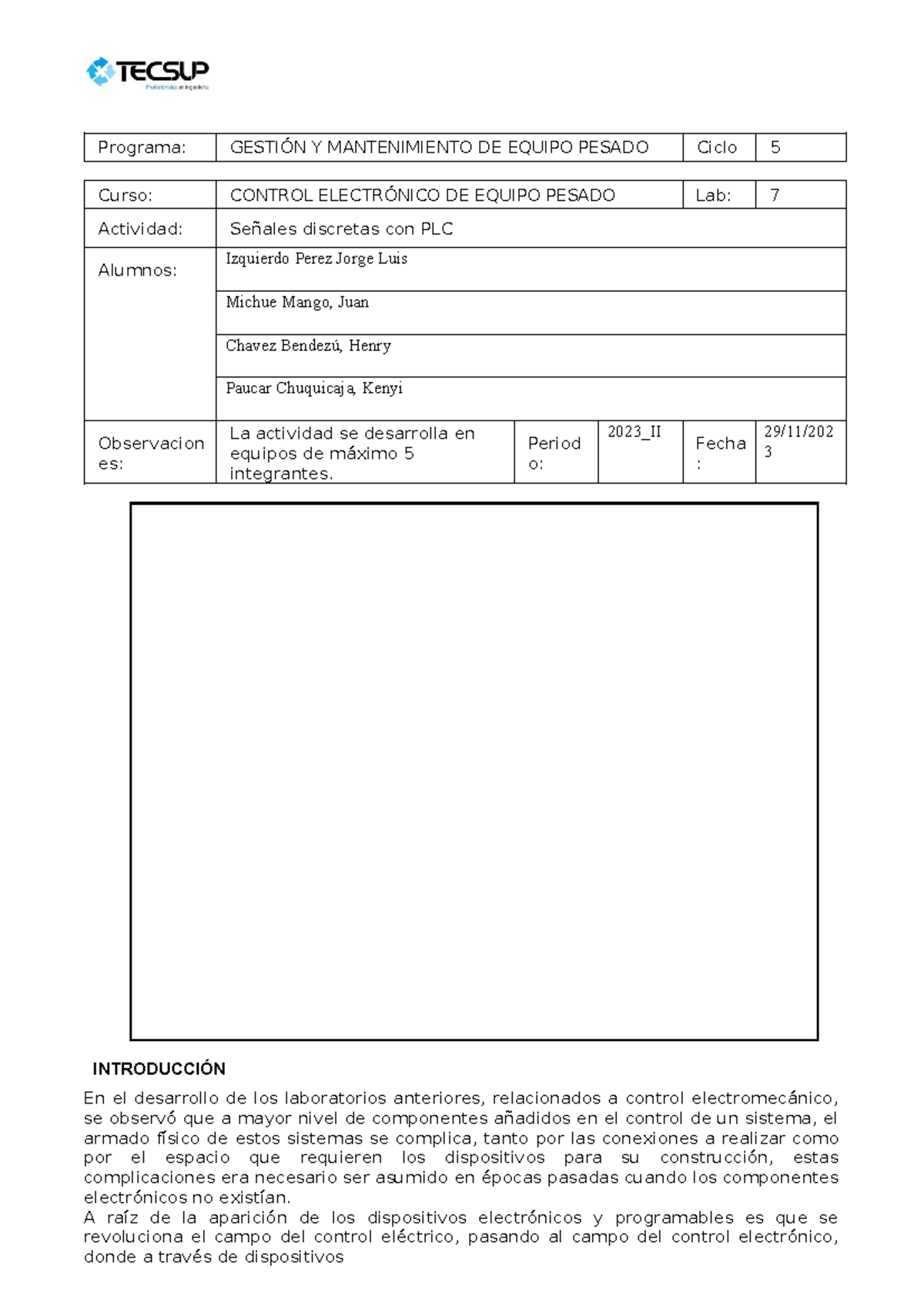Lab 7: Señales Discretas con PLC - Control Electrónico de Equipo Pesado ...