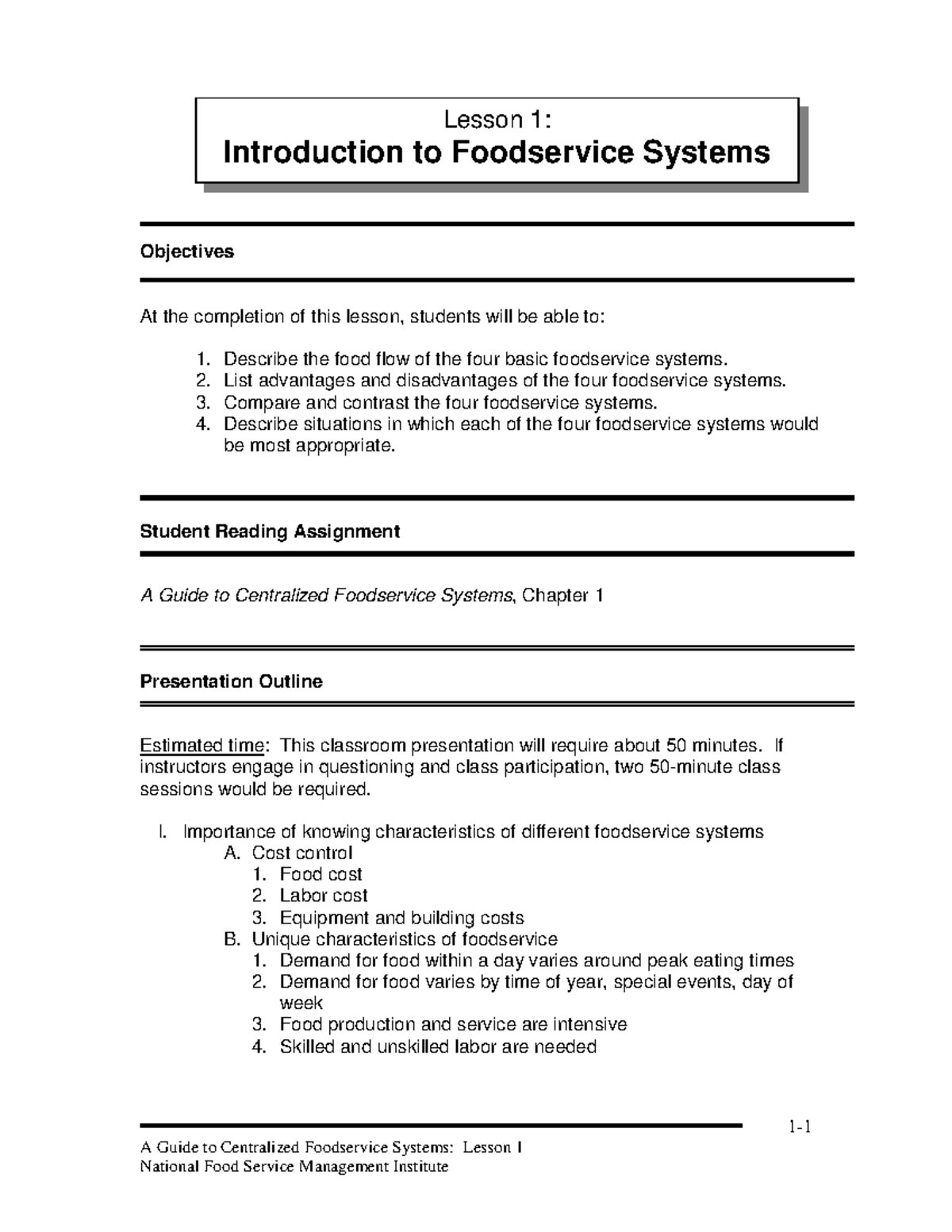 Introduction to Food Service - 1- A Guide to Centralized Foodservice ...