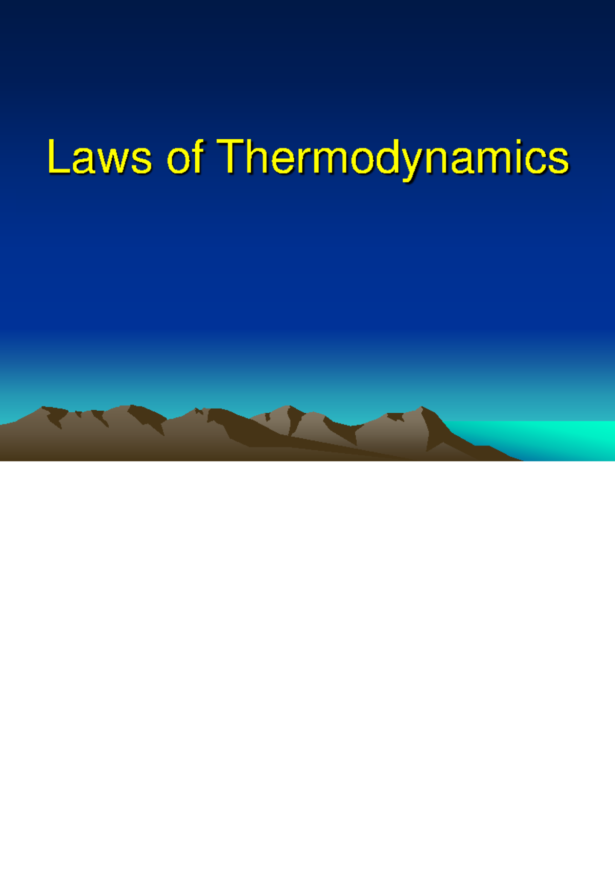 Laws of Thermodynamics (Thermo 101) Lecture Notes 2 - Studocu