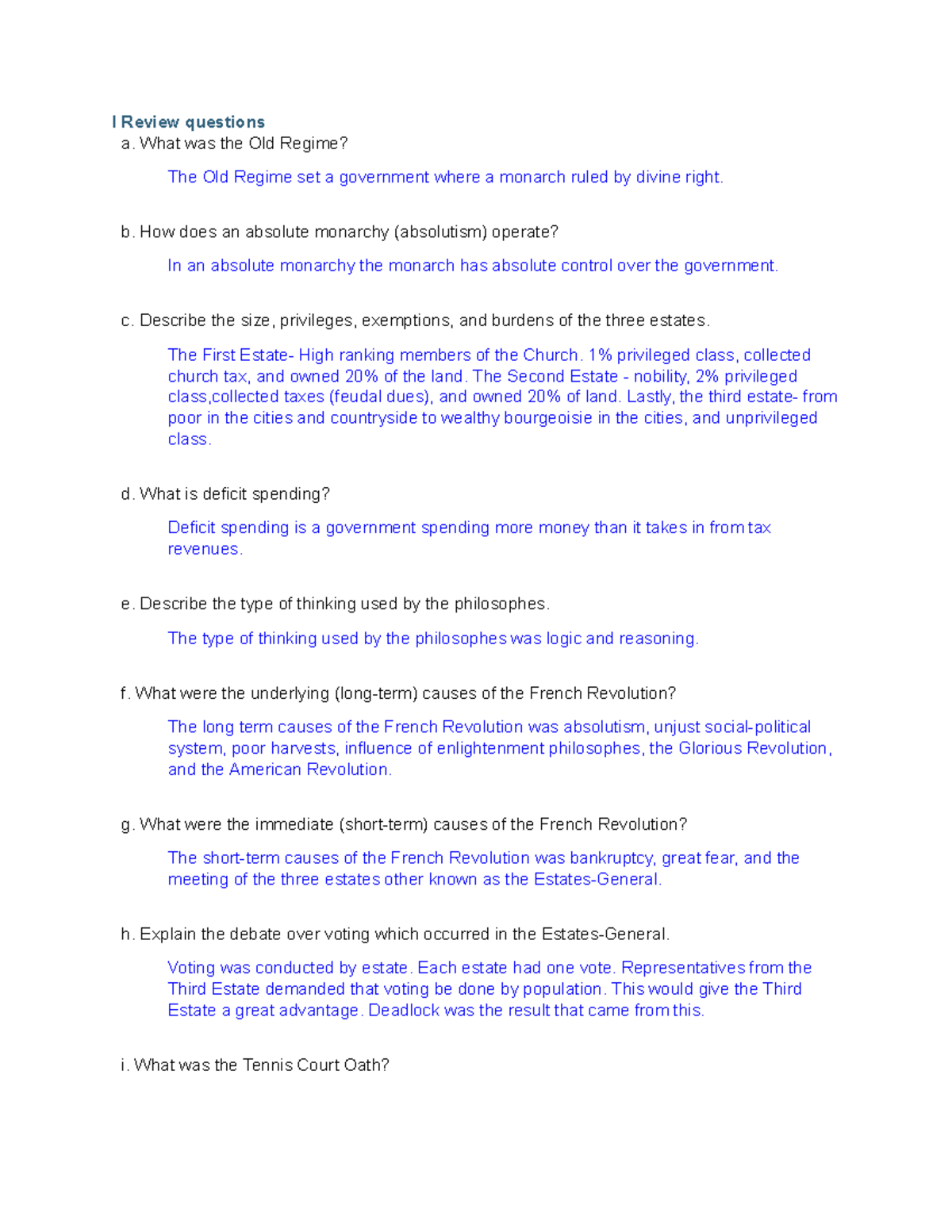 AP Euro - Unit 1 Review: Key Questions & Concepts for Exam Prep - Studocu