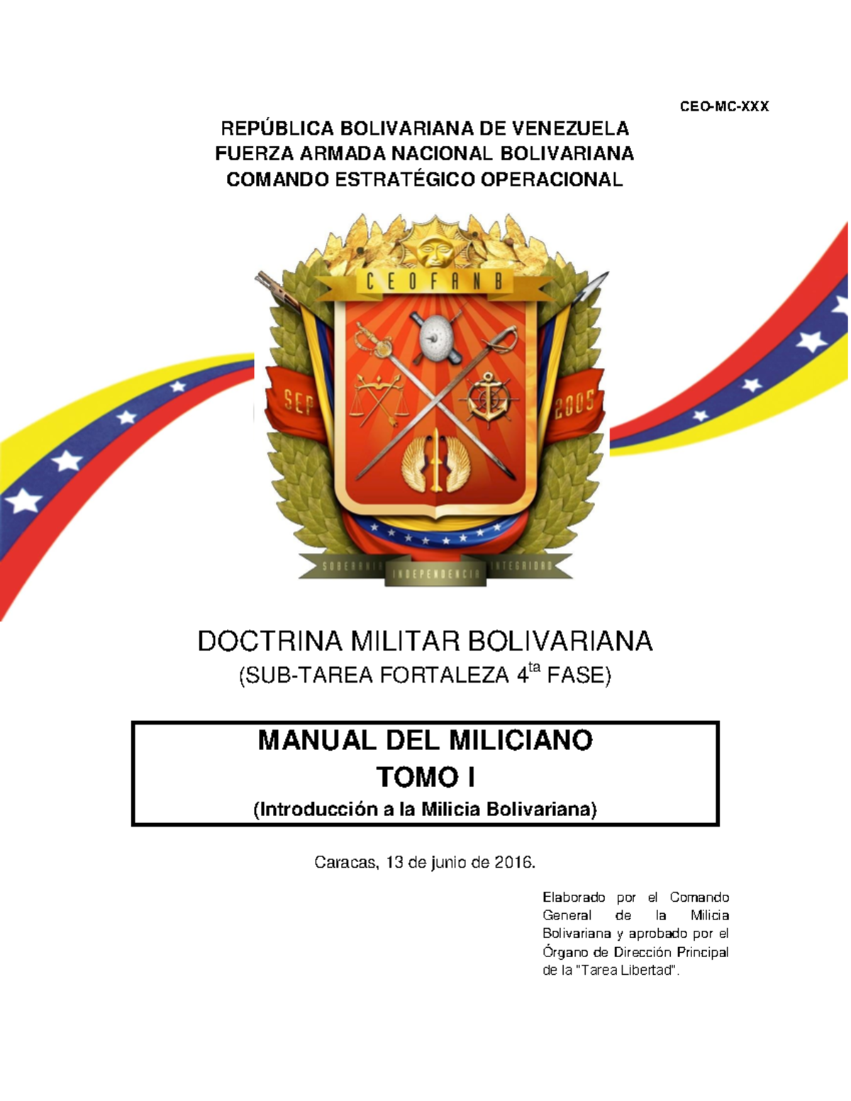 Manual del Miliciano - Tomo I: Introducción a la Milicia Bolivariana ...
