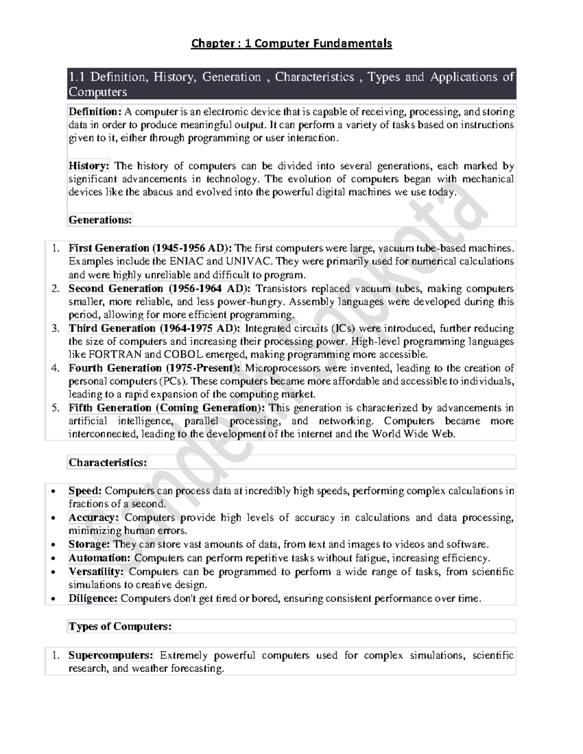 Comp Operator Notes: Understanding Computer Fundamentals & Systems ...