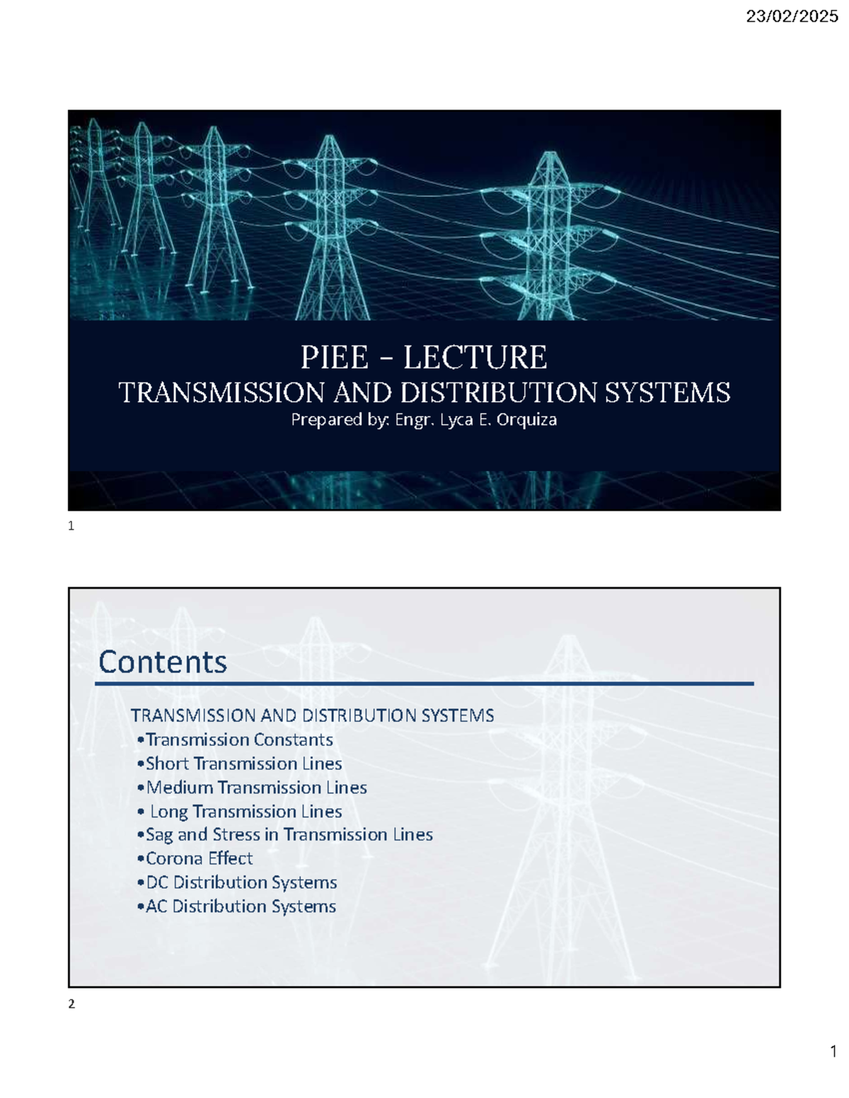 PIEE Transmission-AND- Distribution- Systems - TRANSMISSION AND ...