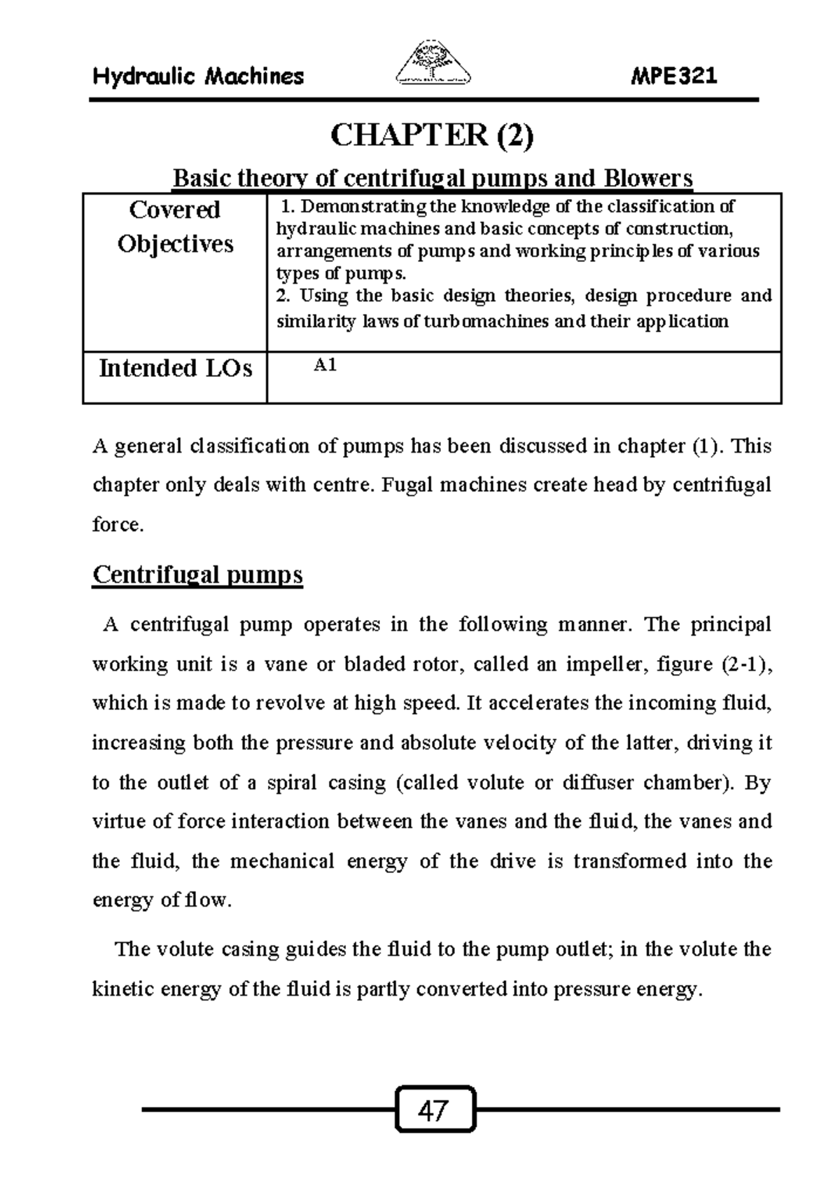 Basic theory of centrifugal pumps and Blowers - CHAPTER (2) Basic ...